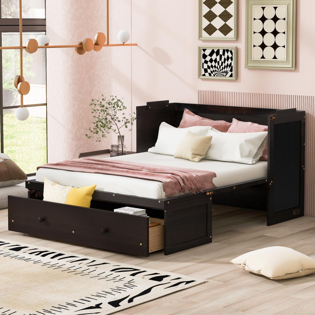 Full Murphy Bed with USB Port and a Large Drawer, Murphy Cabinet Chest ...