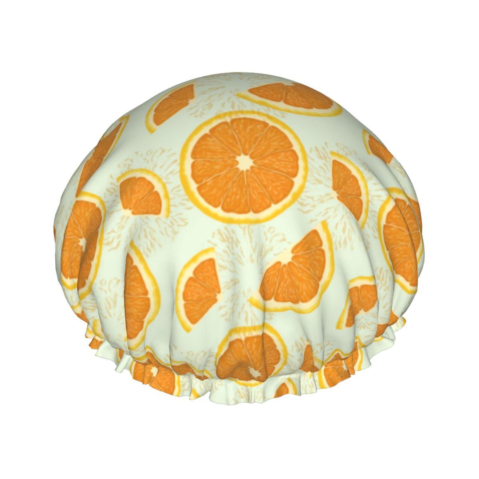 Full Orange Shower Cap, Reusable Bath Hair Hat for all Hair Lengths ...