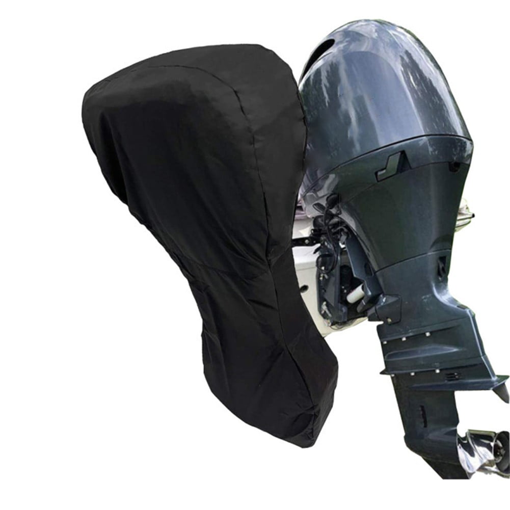 Full Outboard Motor Cover Black Heavy Duty 420D Waterproof Oxford ...