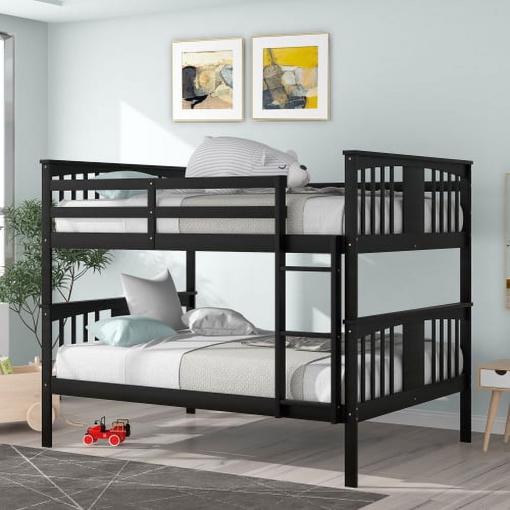 Full Over Full Bunk Bed with Removable Ladder for Bedroom, Guest Room ...