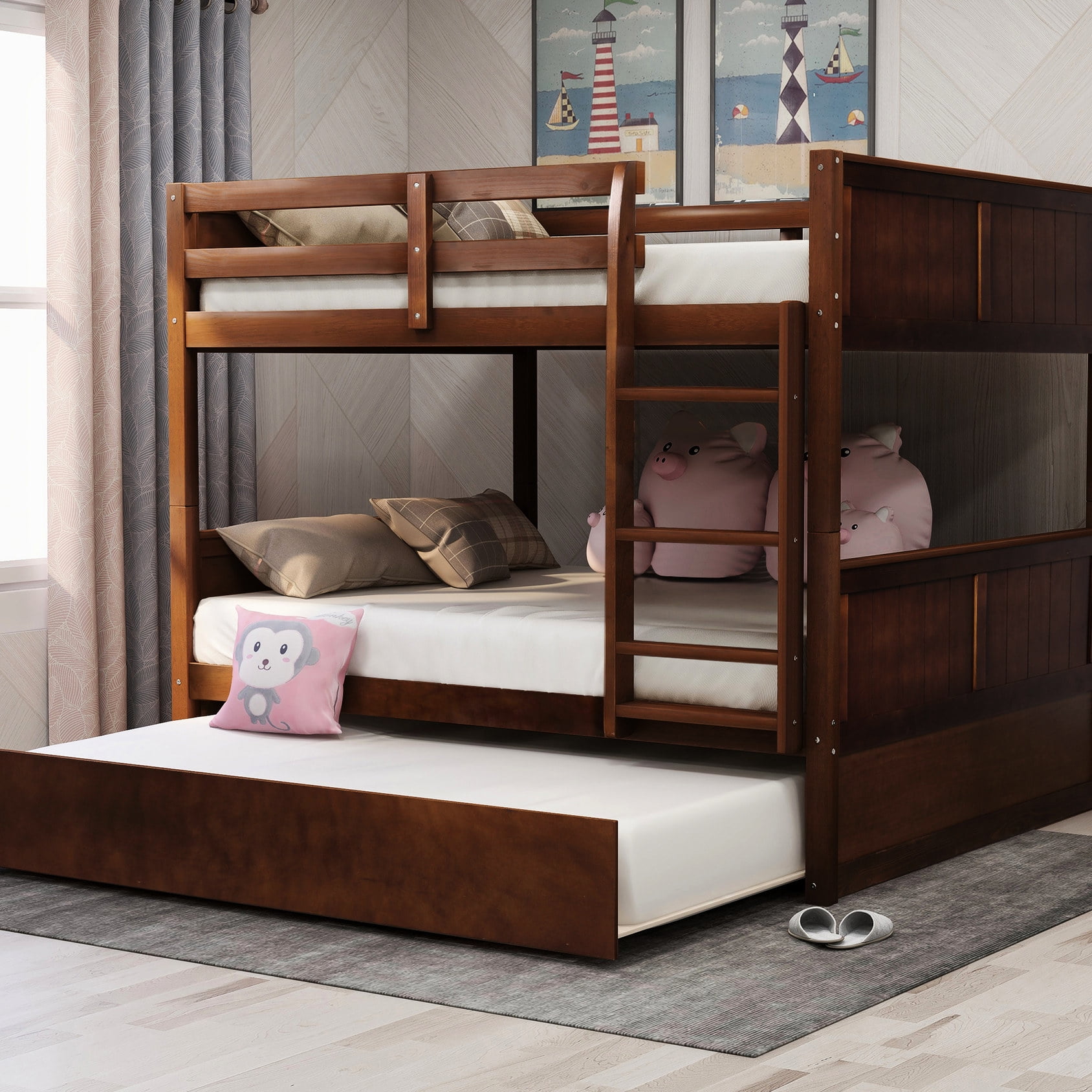 Full Over Full Bunk Bed / Convertible for Multi - Room Use - Walmart.com