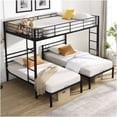 Full Over Twin Triple Bunk Bed with Storage Shelf, Heavy Duty Metal ...