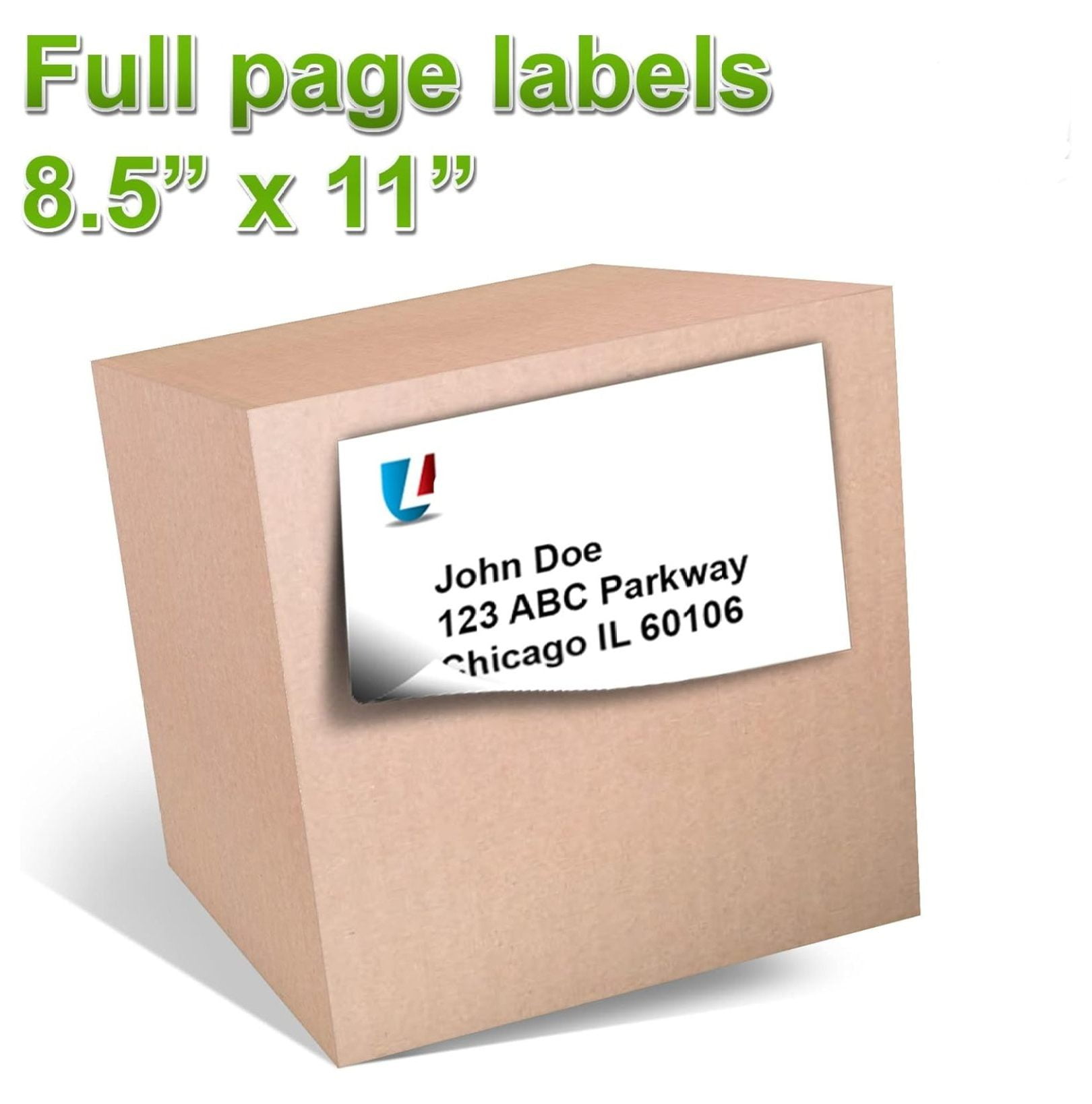 Full Page Shipping Labels - 8.5" x 11" Inch Label - Vertical Back Slit ...