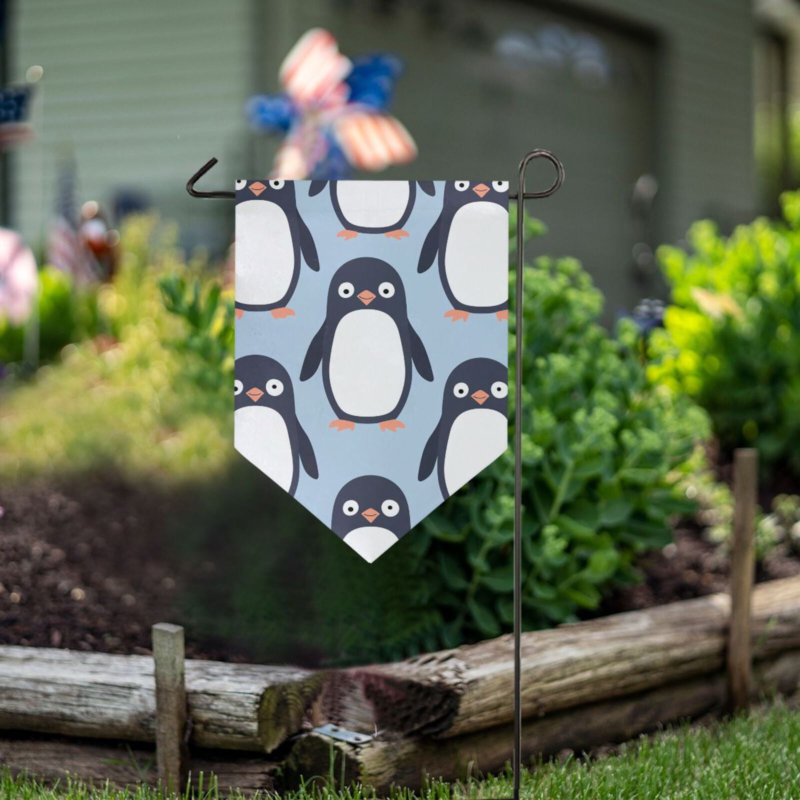 Full Penguins Garden Flag 18" x 12.5" Double Sided Yard Lawn Outdoor ...