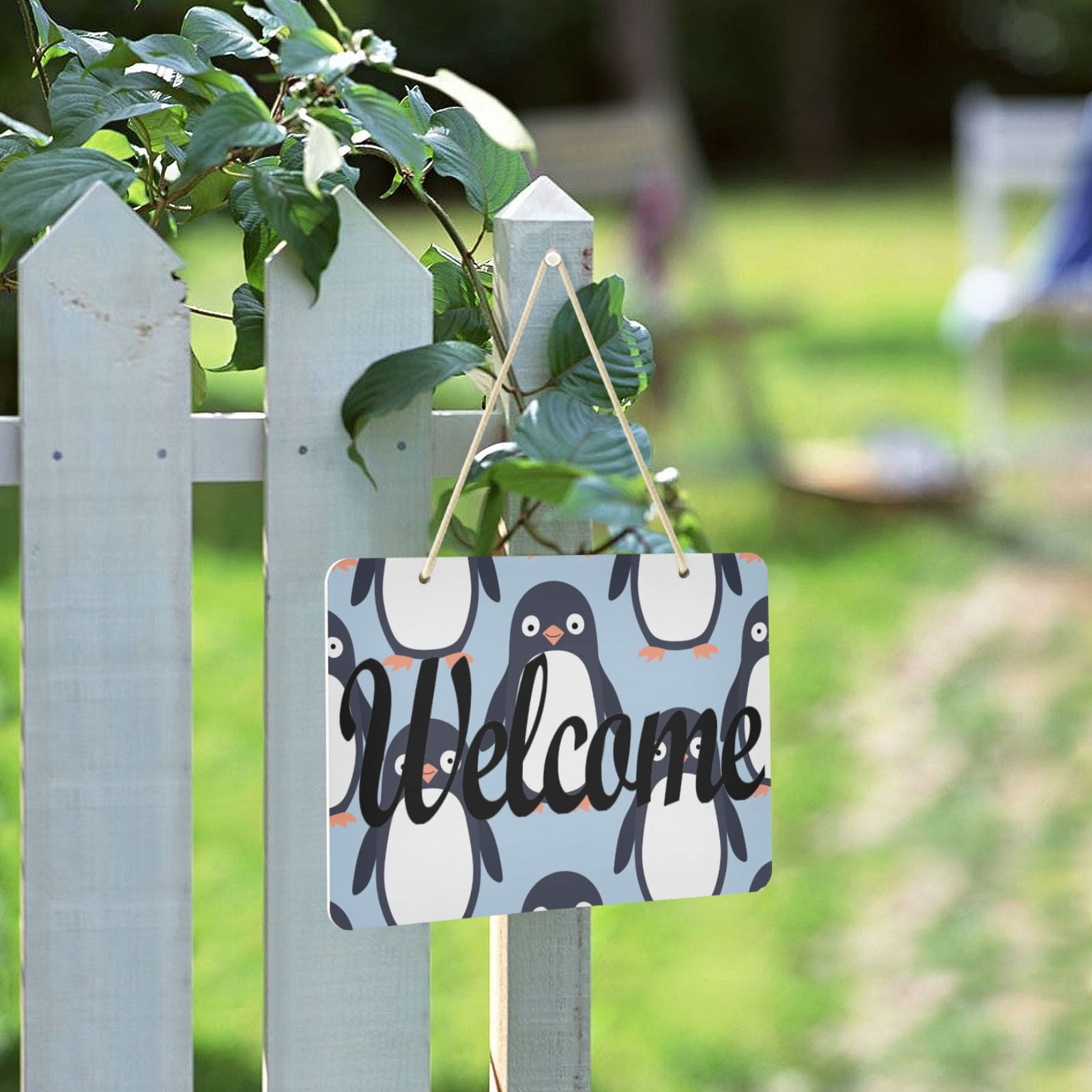 Full Penguins Welcome Sign for Front Door Porch Wreath Door Sign Home ...