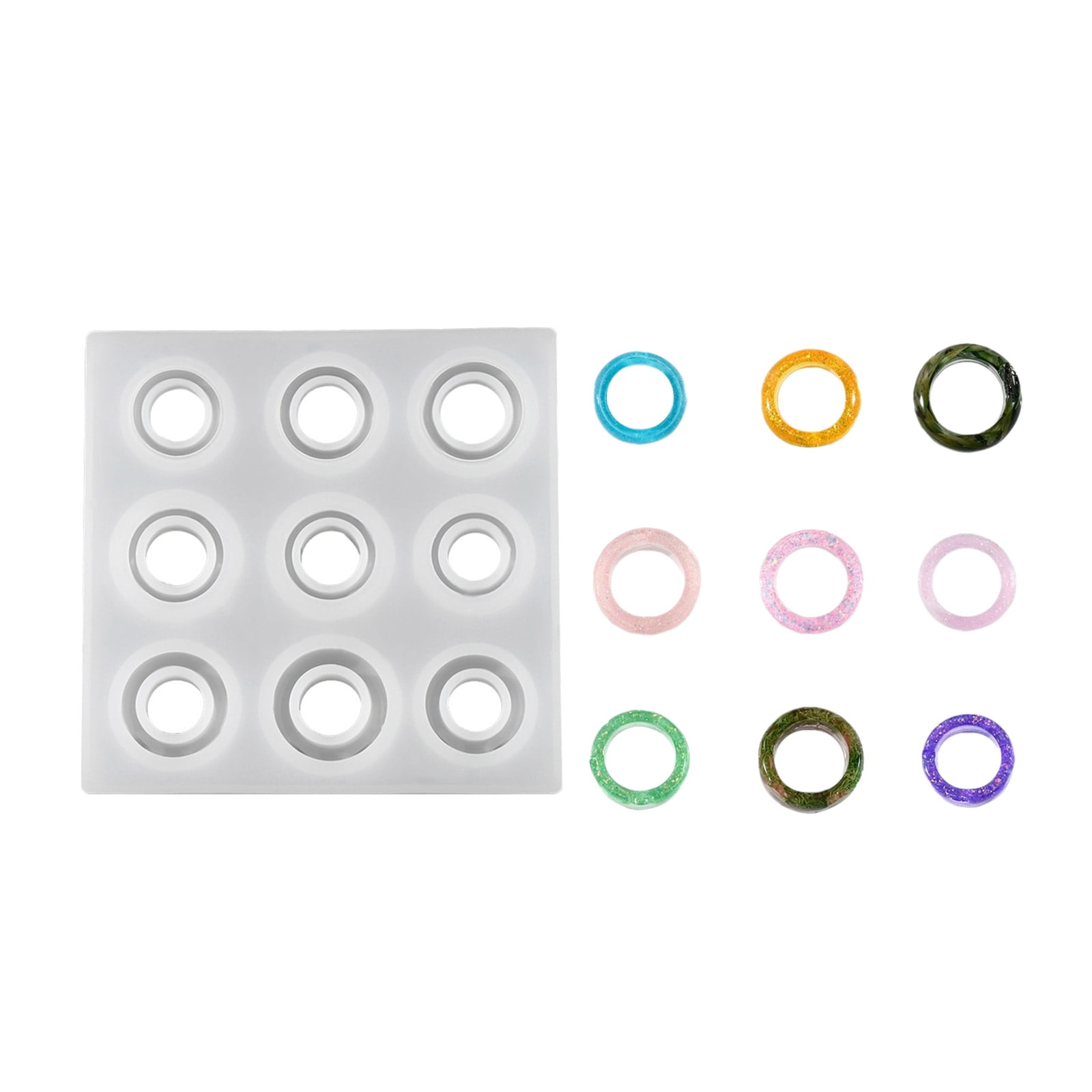 Full Plate Rings Silicone Mold Resin Epoxy Molds Mixed Size Finger ...