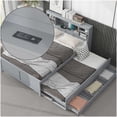 Full Platform Storage Bed, USB Charging, Trundle & 3 Drawers, Solid ...