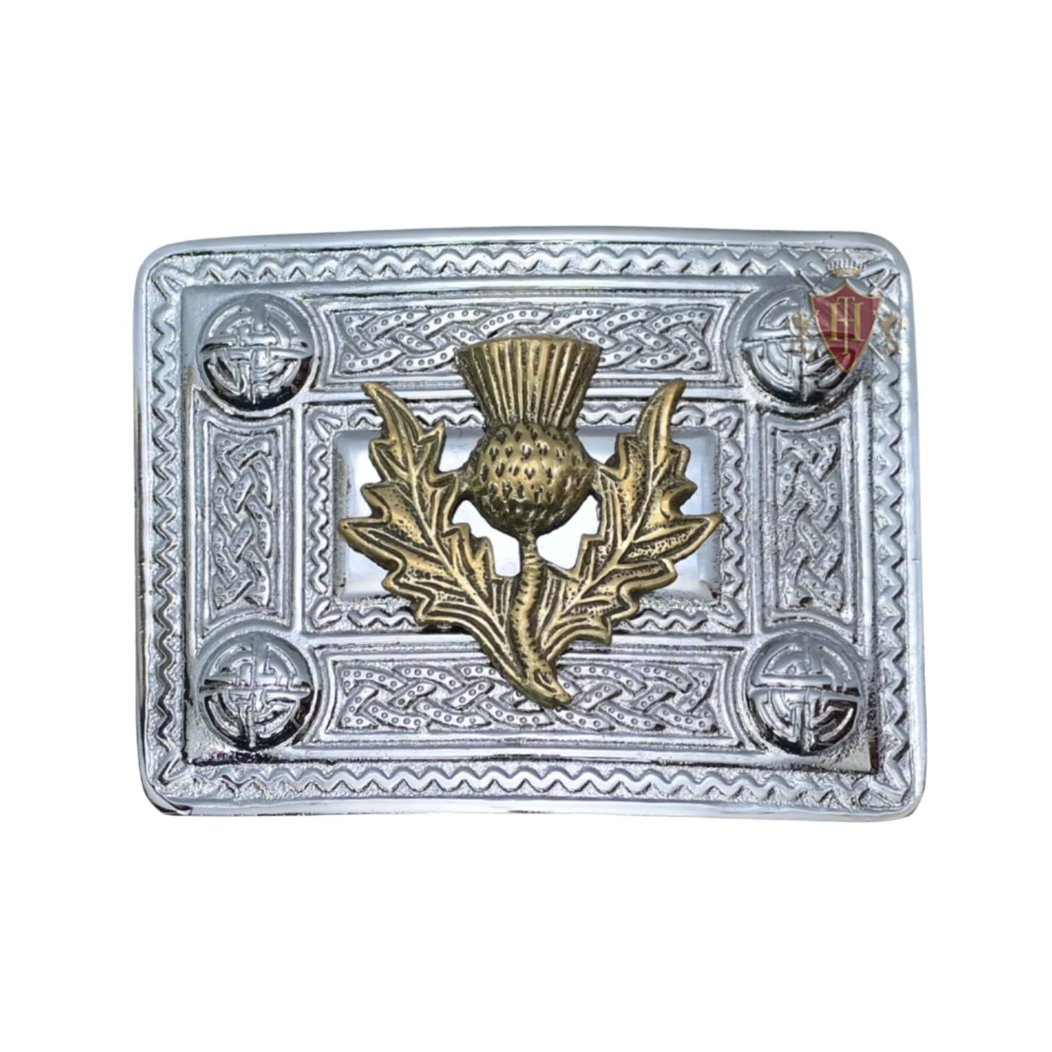 Full Polish Celtic Buckle with new model of Gold thistle Badge ...