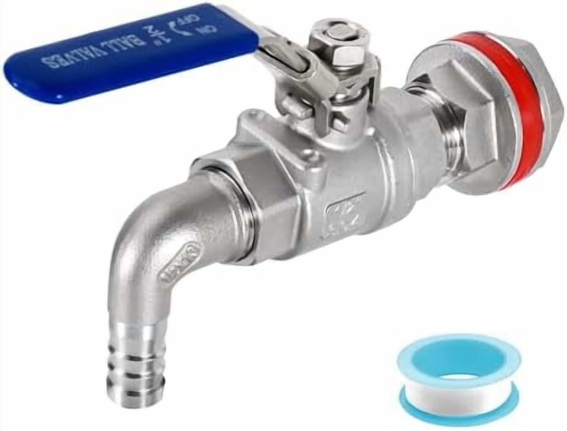 Full Port Valve- 1/2 Inch Elbow Barb Stainless Steel Ball Valve Fitting ...