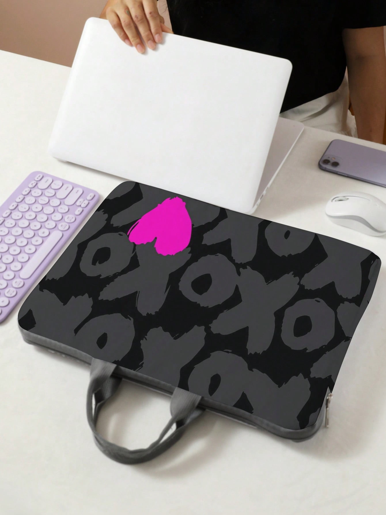 Full Print Love Heart Pattern Laptop Bag - Walmart.com