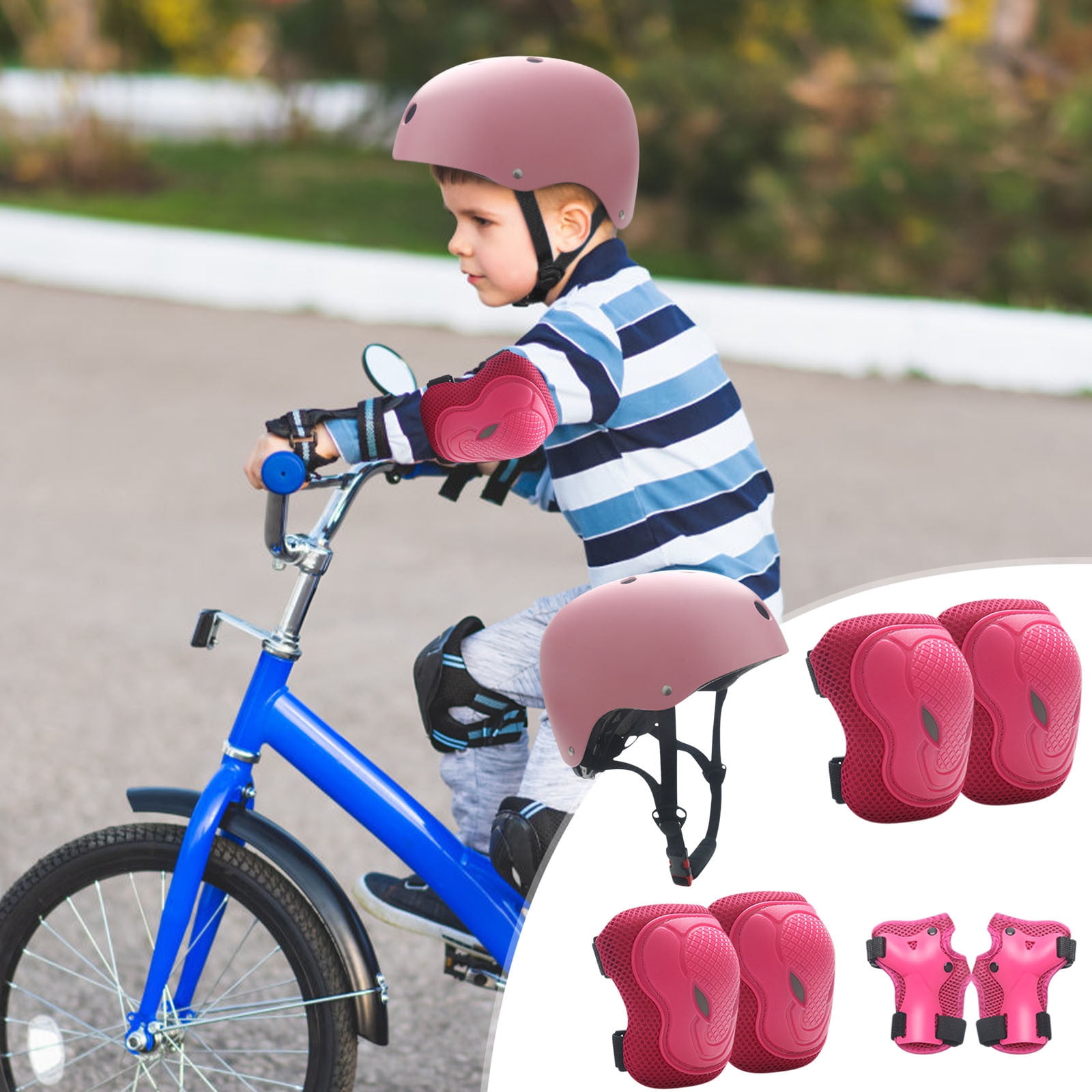 Full Protective Gear Set,Multi-Sport Helmet,Knee Pads and Elbow Pads ...