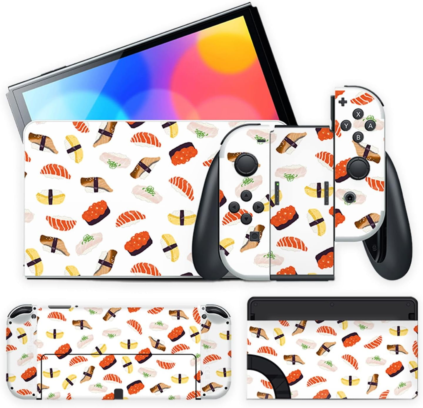 Full Protective Stickers Set for Nintendo Switch OLED, Vinyl Cover Skin ...
