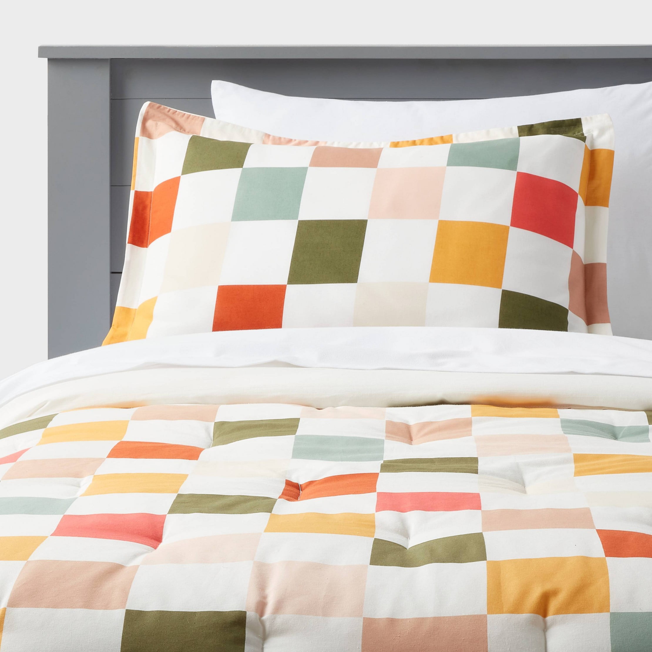 Full/Queen Kids' Comforter Set Checkered - Walmart.com