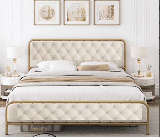 Full/Queen/King Size Platform Bed Frame, Luxury Upholstered Bed Frame ...