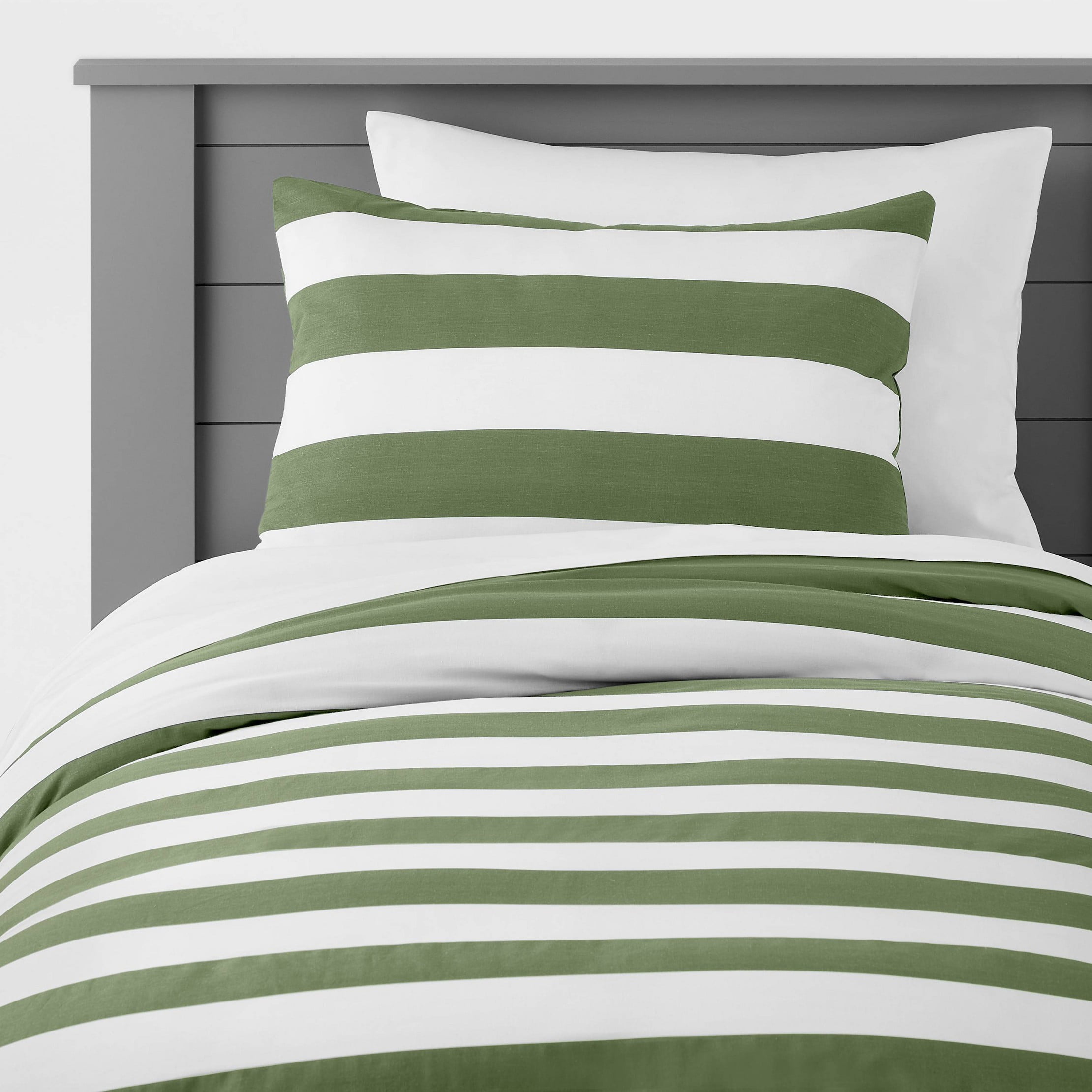 Full Queen Rugby Stripe Duvet Cover Gray Walmart