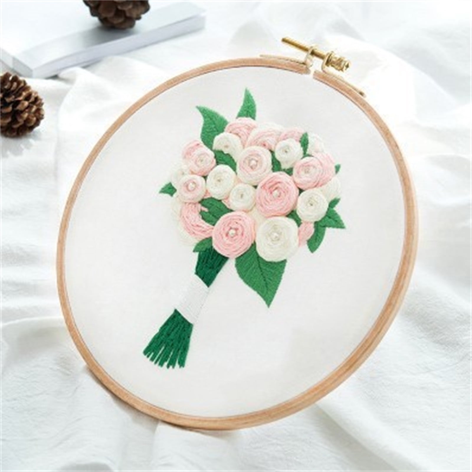 Full Range of Embroidery Stitch Stamped Embroidery Cloth with Floral ...