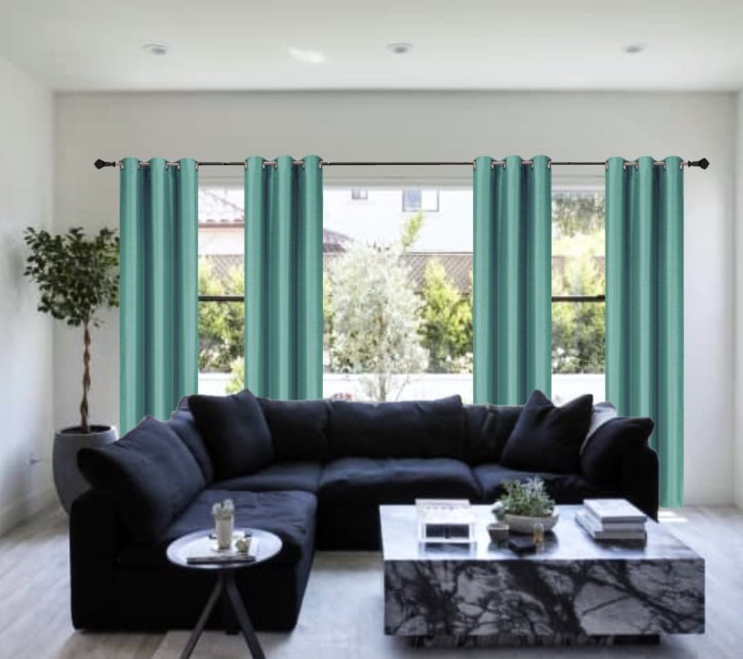 Full Room Darkening 100% Blackout Curtain set of 2 Panels Teal Color ...