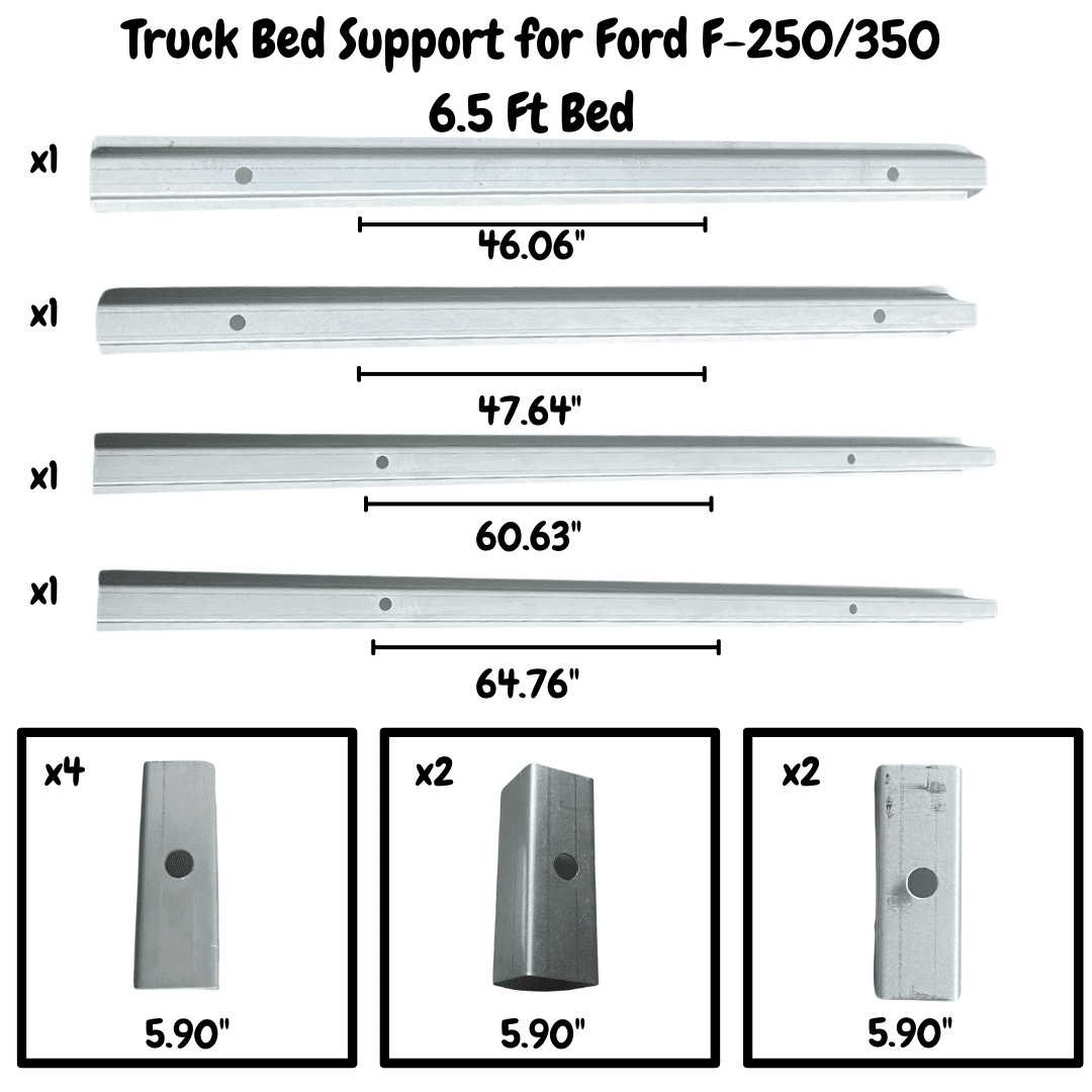 Full Set 12 pc Truck Bed Support Rail 1999 - 2017 Ford Super Duty F-250 ...