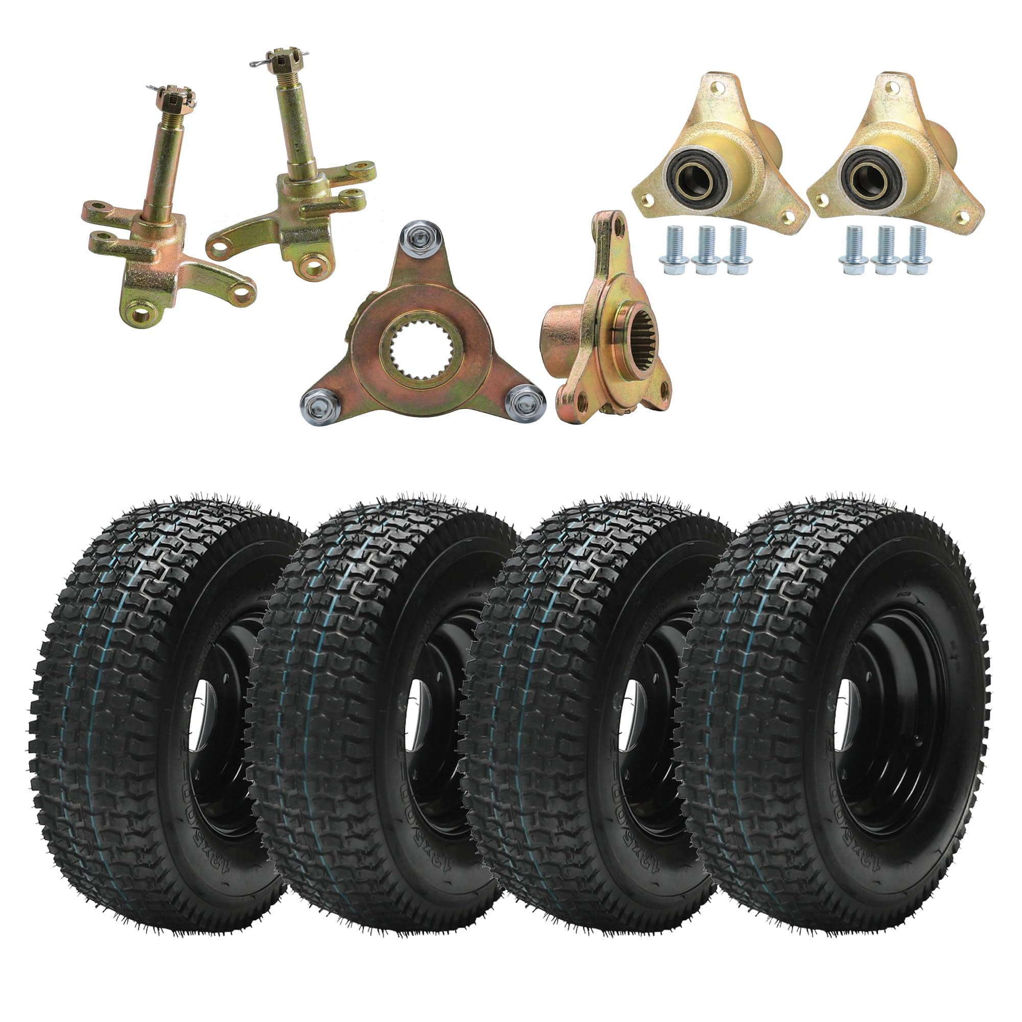 Full Set 6 inch Wheel 13x5-6 13x5.00-6 Wheel Tire and Rim 3 Stud 4Ply ...
