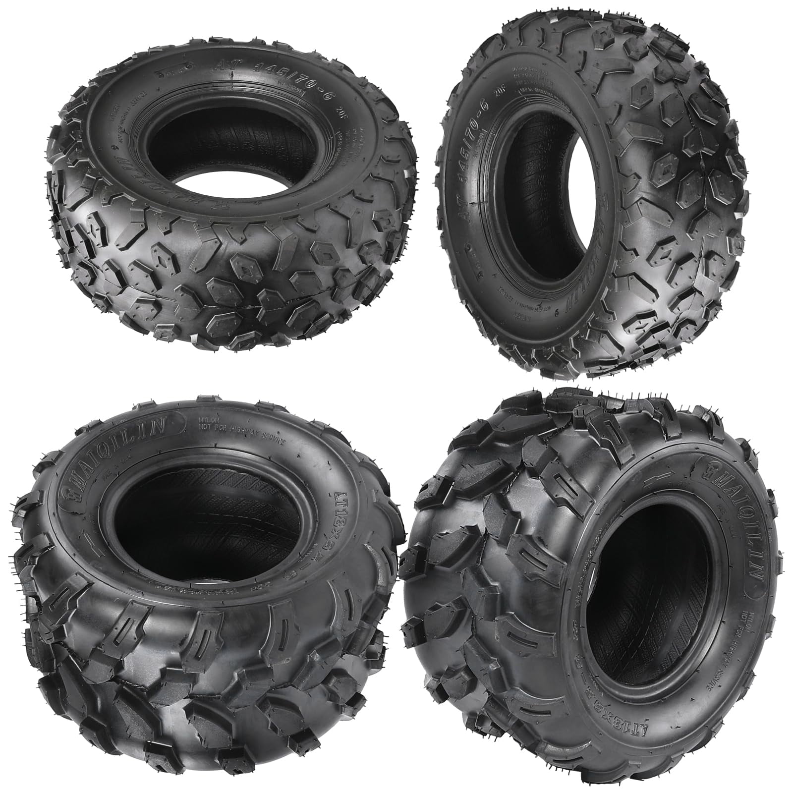 Full Set ATV Tires 145/70-6 Tires 145 70-6 Front 18x9.5-8 Rear 18x9.5x8 ...