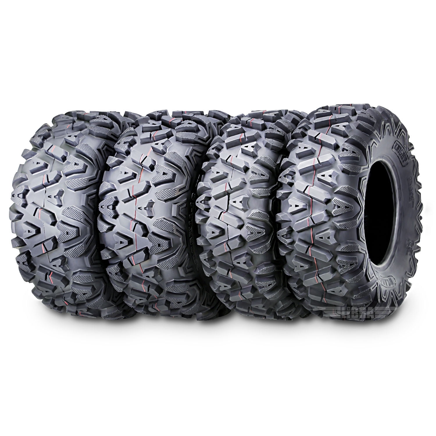Full Set ATV UTV Mud Tires, 26x9-14 Front & 26x11-14 Rear 6PR, Dynamic Tread Pattern, ROAD ...