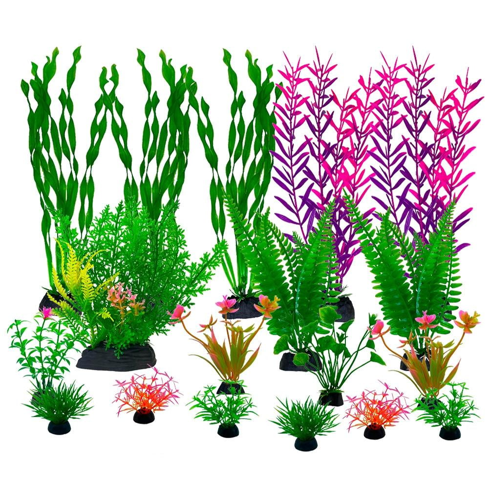 Full Set Aquarium Artificial Plastic Plant Decoration Fish Tank Decor ...