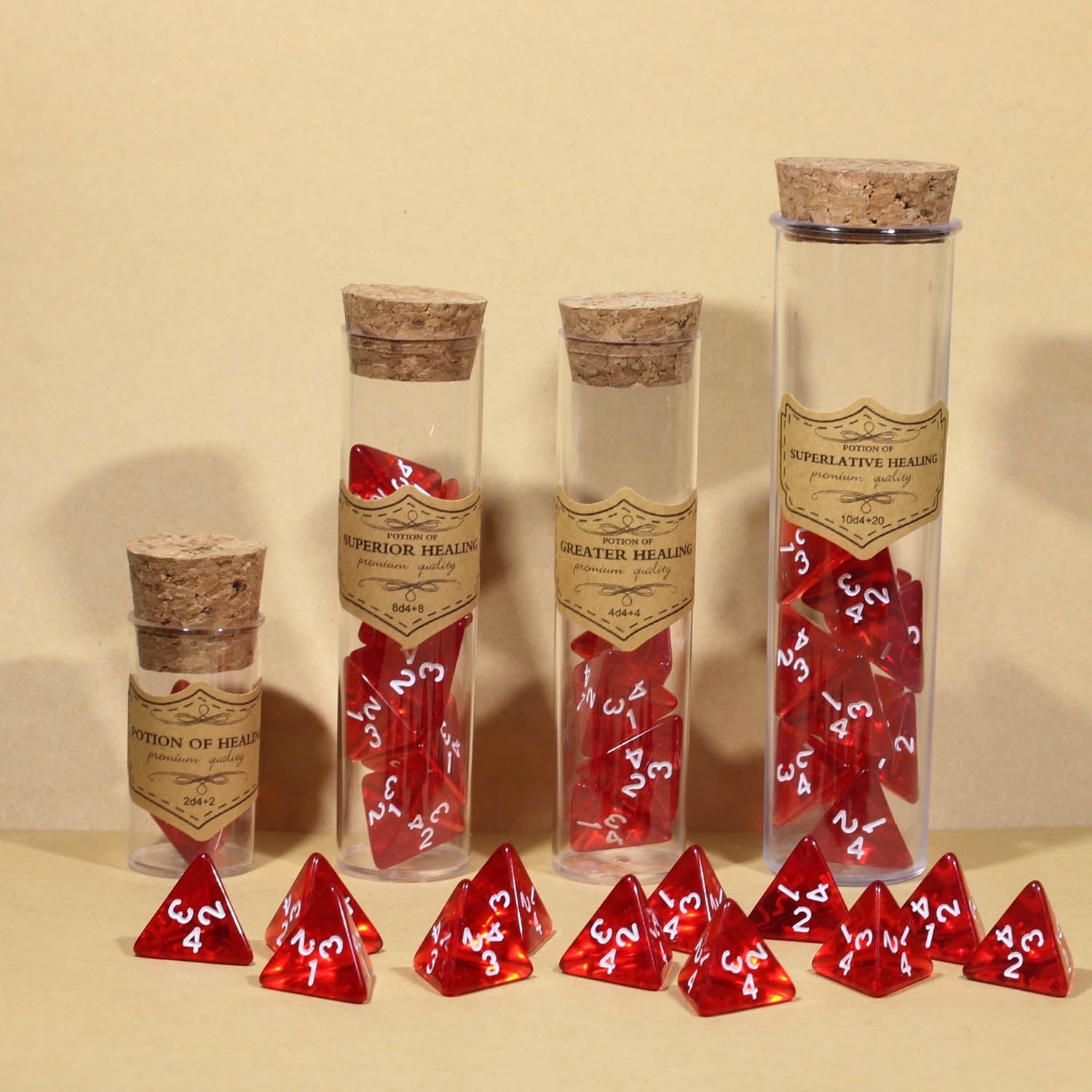 FCDC Healing Potions Bottle Dice 4 Set Perfect for Dnd Pathfinder TTRPG ...