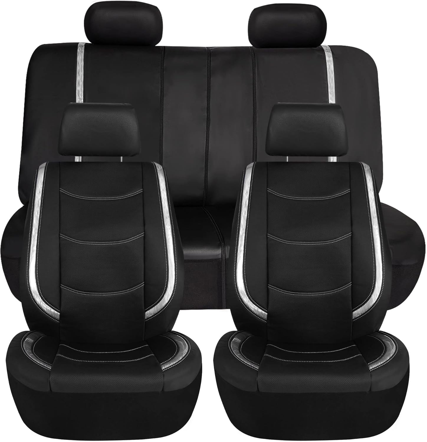 Full Set Faux Leather Car Seat Covers - Universal Fit, Low Back Front ...