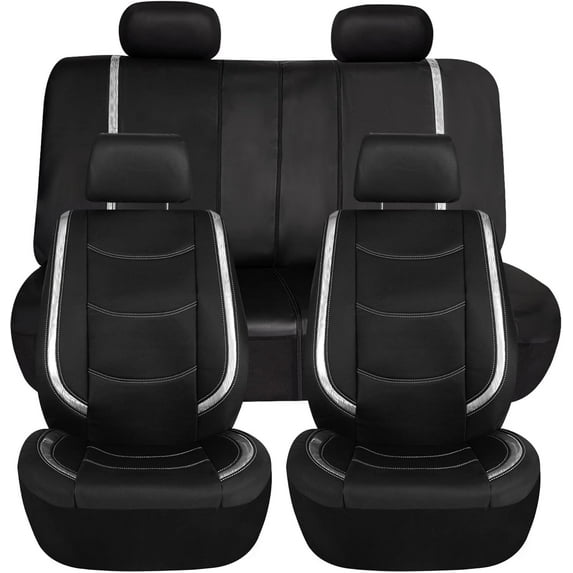Full Set Faux Leather Car Seat Covers - Universal Fit, Low Back Front ...