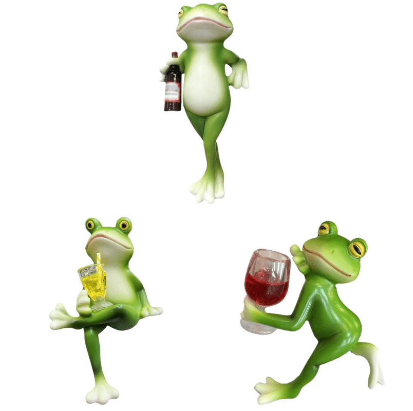 Full Set of Frog Flower Pot Hugger Figurines for Planters Funny Hanging ...