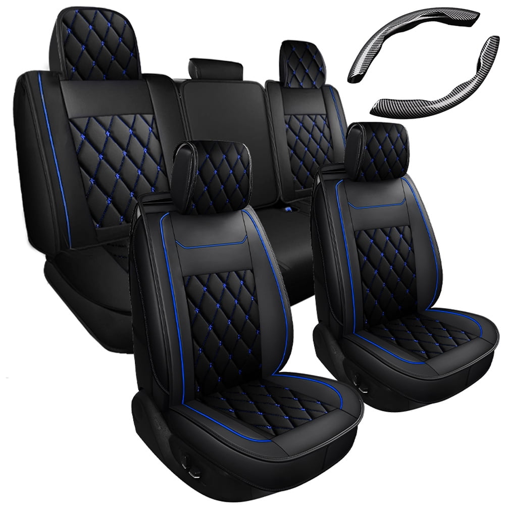 AUXITO Full Set Leather Car Seat & Steering Wheel Cover for 07-22 ...