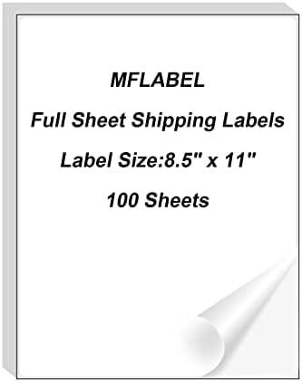 Full Sheet Matte White Labels - 8.5 x 11 Inch for Laser & Inkjet ...