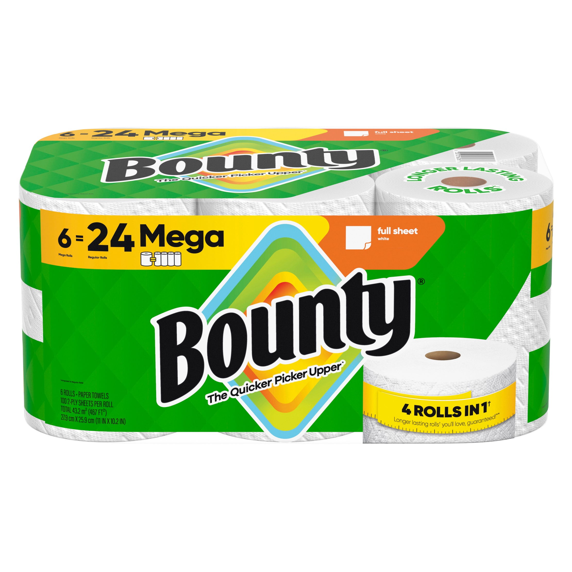 Full Sheet Paper Towels - 6 Mega Rolls - Walmart.com