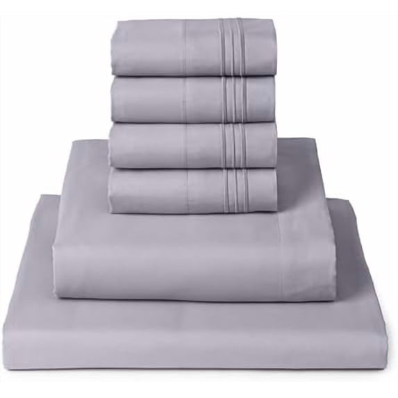 Full Sheet Set - 6-Piece Iconic Collection Bedding, (Including 4 ...
