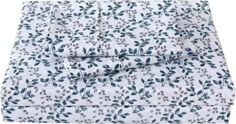 Full Sheet Set Printed Bed Sheets Full Double Sheets with Green Leaves ...