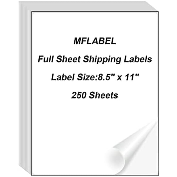 Full Sheet Sticker Labels, Address Labels, White Matte Label Paper, 8-1 ...