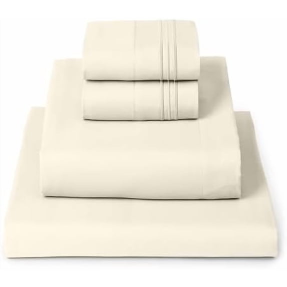 Full Sheets Set - 4 PC Iconic Collection Bedding - Hotel Luxury, Extra ...