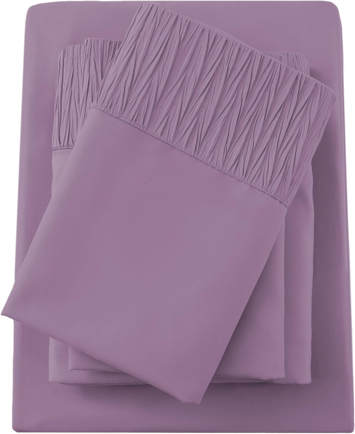 Full Sheets, Soft Lilac Microfiber Cooling Sheets with Corner Straps ...