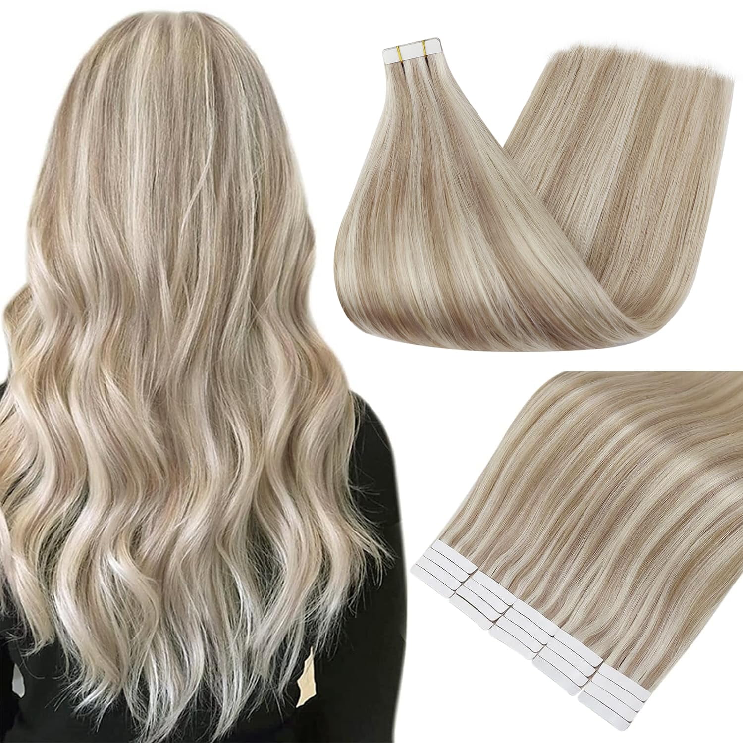 Full Shine Tape in OLF24 Extensions Human 18 Inch Remy Human Tape in ...