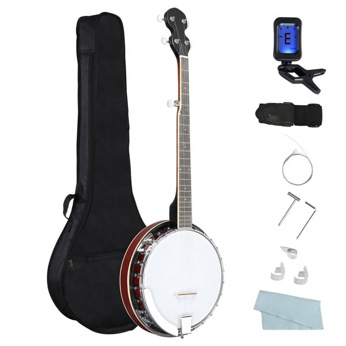 Full Size 5 String Right Handed Banjos Set with Closed Solid Sapele ...