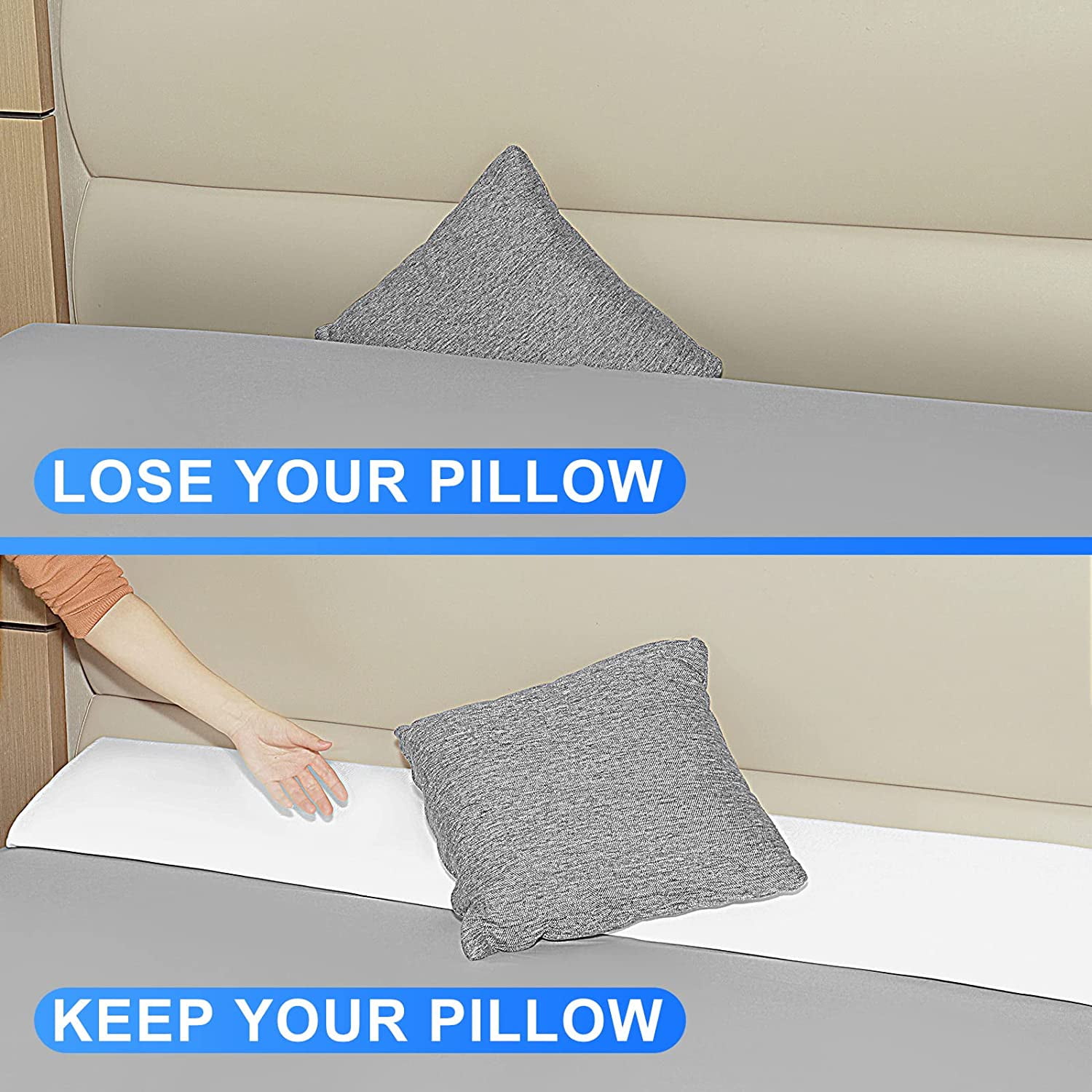 Full Size(54"x10"x6") Bed Wedge Pillow Plus/Bed Gap Filler for ...