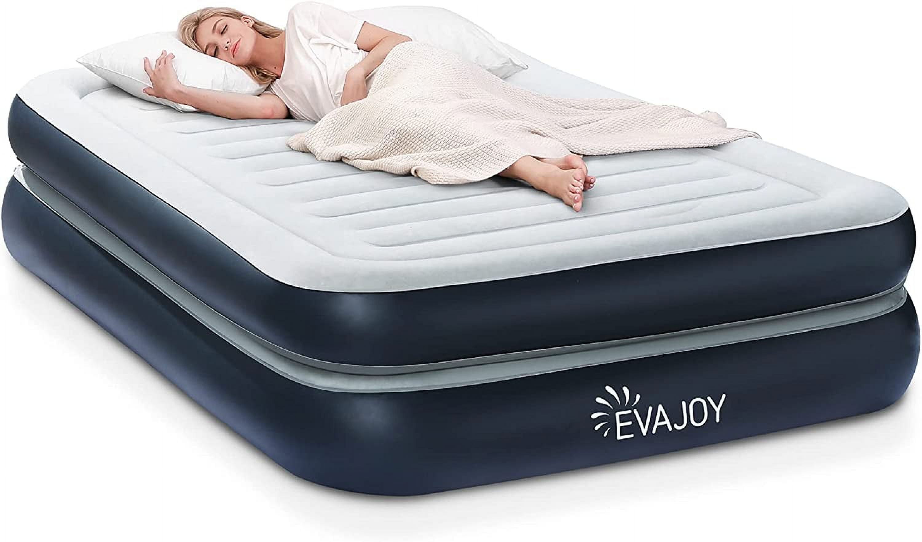 Full Size Air Mattress with Built in Pump, 18'' Inflatable Luxury ...