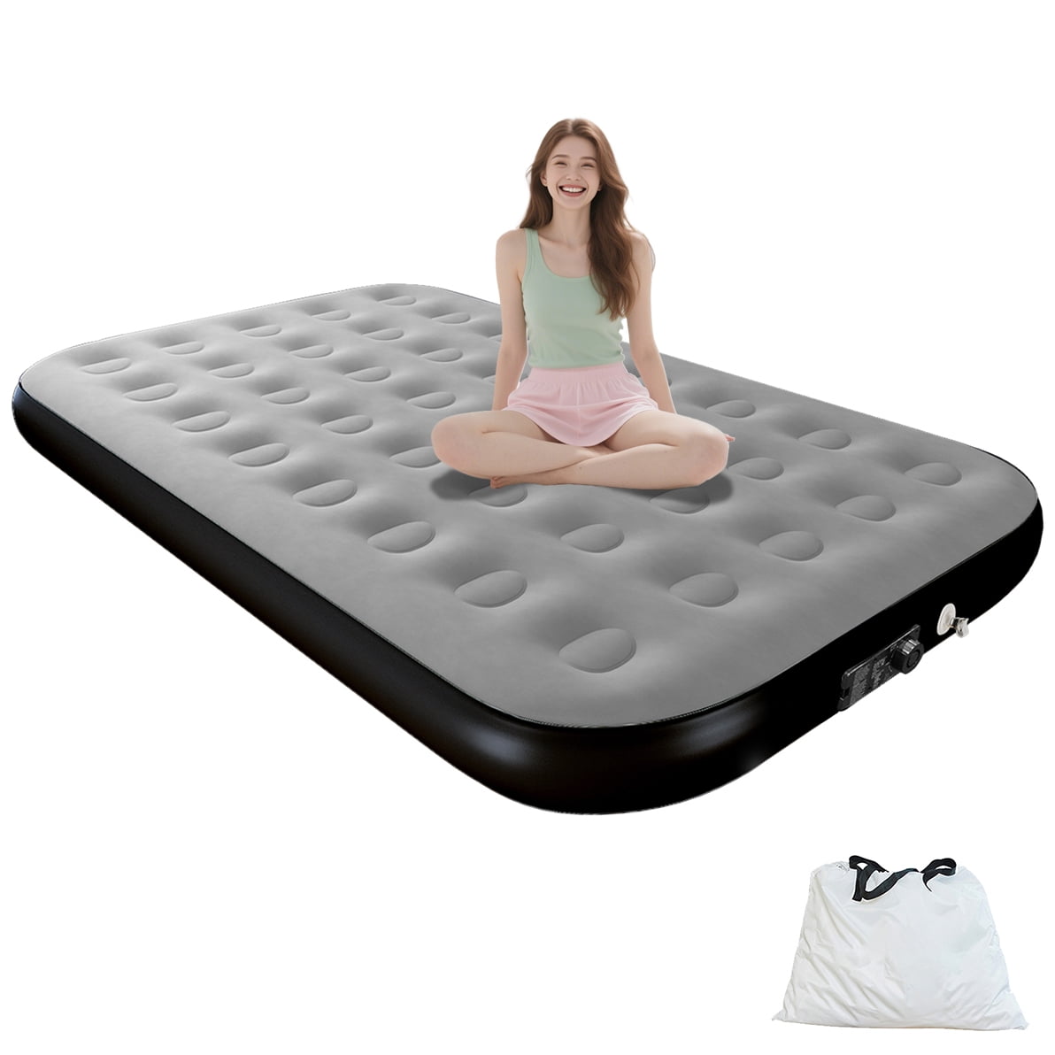 Full Size Air Mattress with Built in Pump,High Portable 10" Inflatable ...