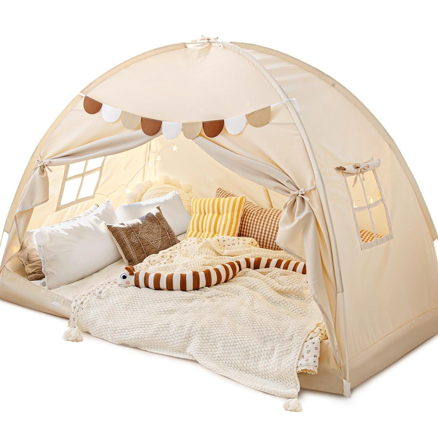 Full Size Bed Canopy Bed Tents Dream Tent on Bed Privacy Space Blackout ...