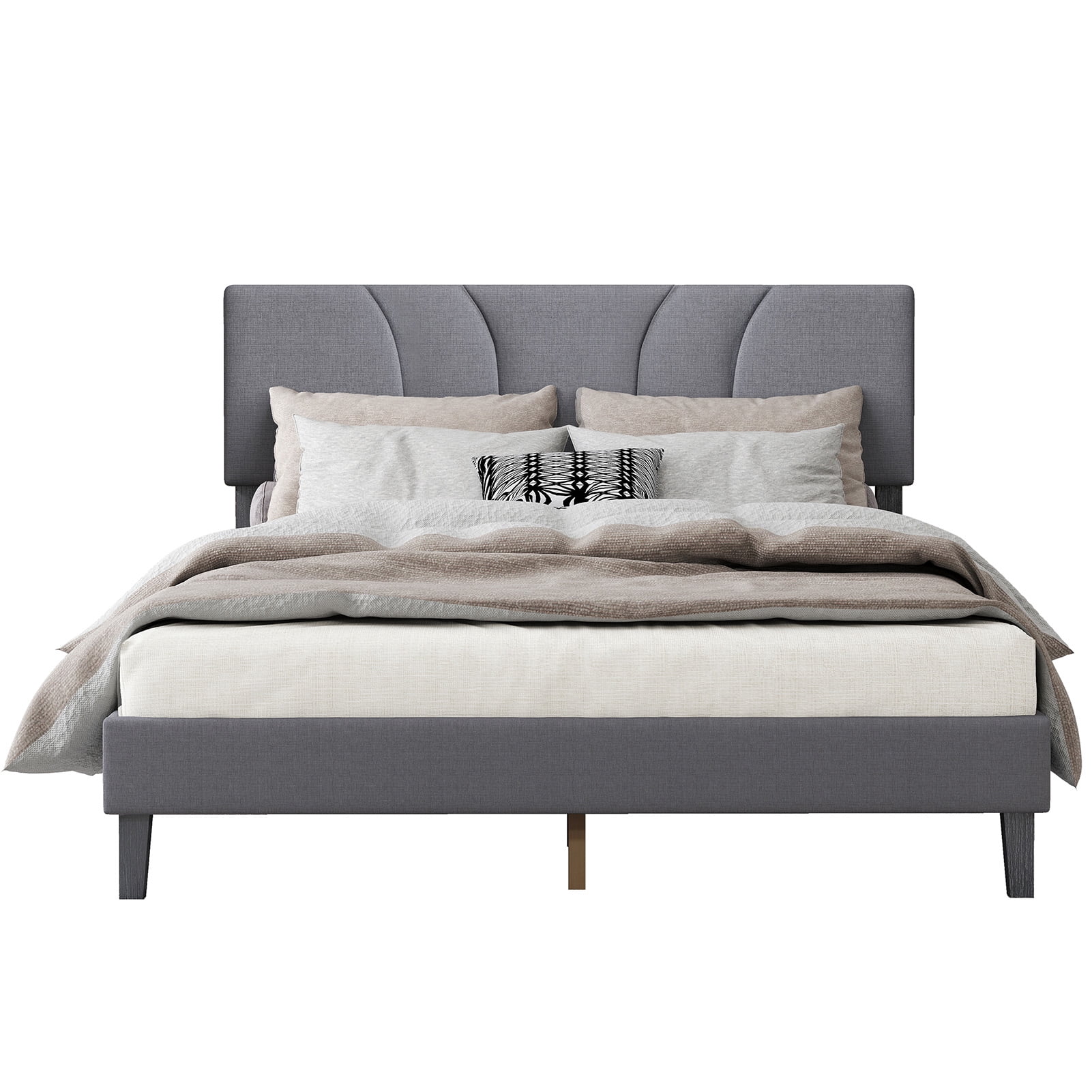 Full Size Bed Frame, 1200lbs Weight Capacity Sturdy Support Structure ...