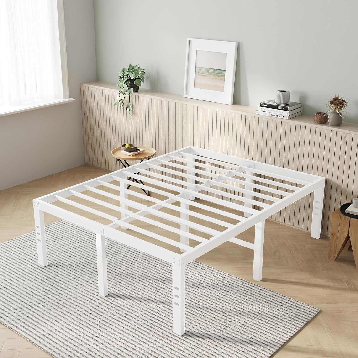 Full Size Bed Frame, 18 Inch Metal Platform Bed Frame Full Size with ...