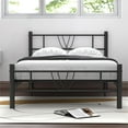 Full Size Bed Frame Classic Metal High Platform Bedframes with ...