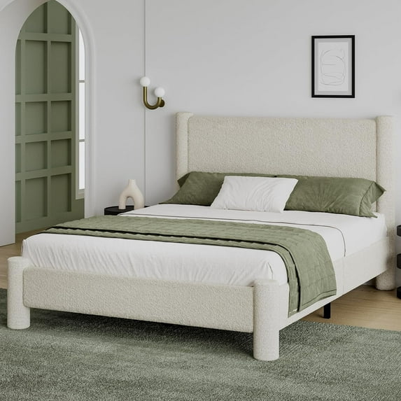 Full Size Bed Frame with Ergonomic & Adjustable Headboard, Low Profile ...