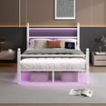 Full Size Bed Frame with Headboard and Footboard, Slats Support- Bed ...