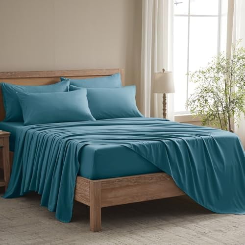 Full Size Bed Sheets - 6 Piece Soft Microfiber and Wrinkle Free Sheets ...